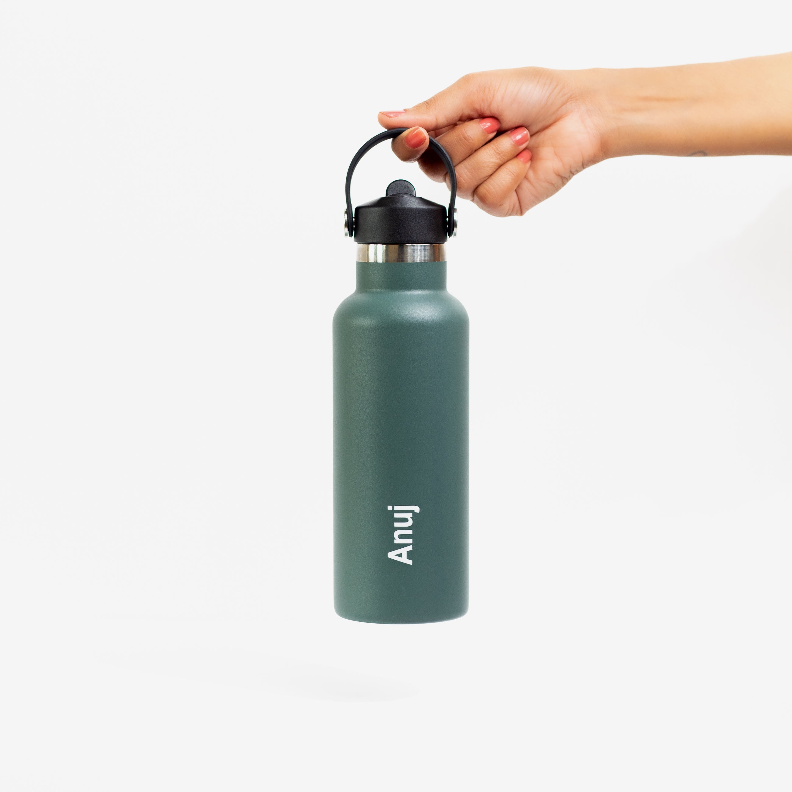 Quench Plus- Personalised Sipper Water Bottle - Military Green