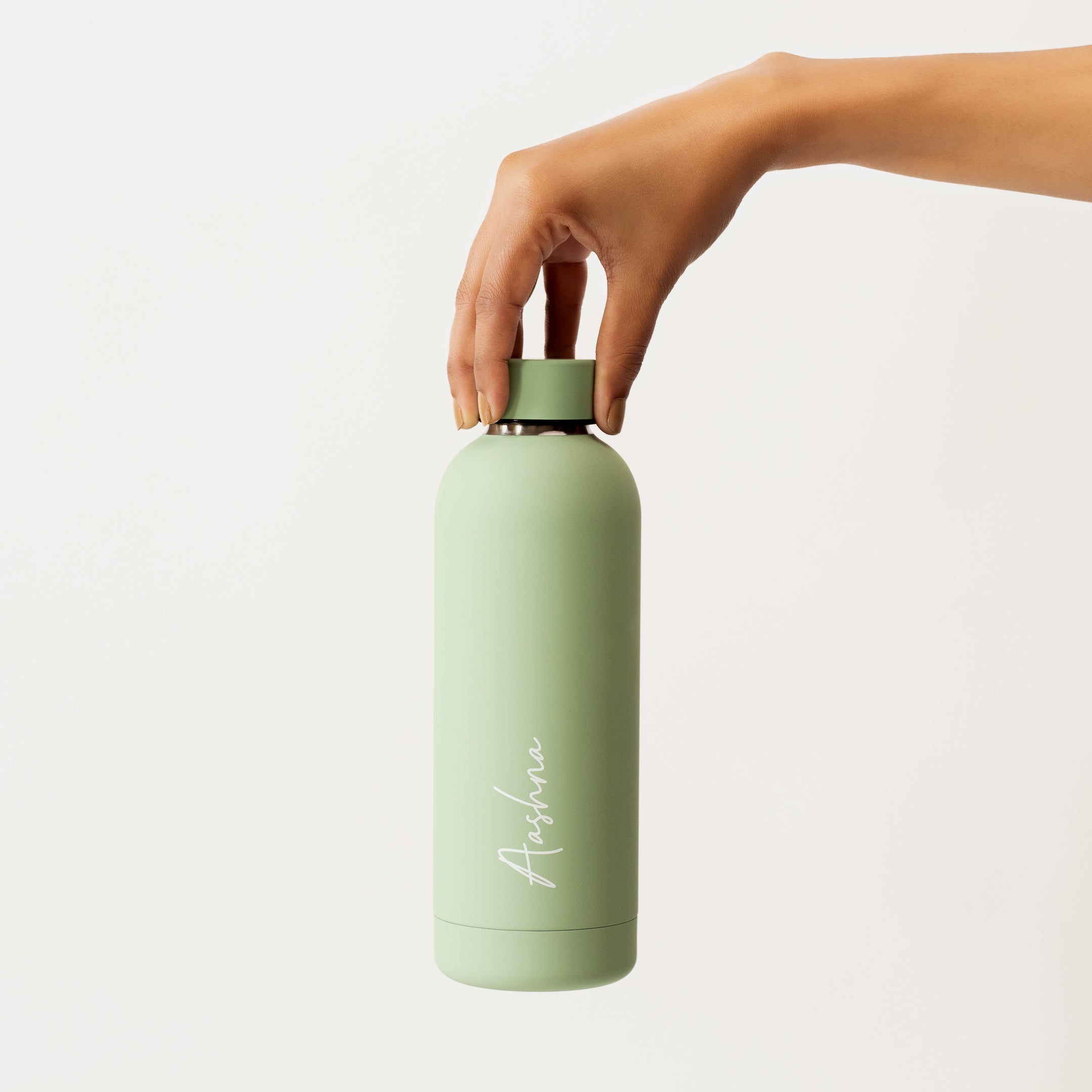 Sage Green Personalized 500ml Stainless Steel Water Bottle