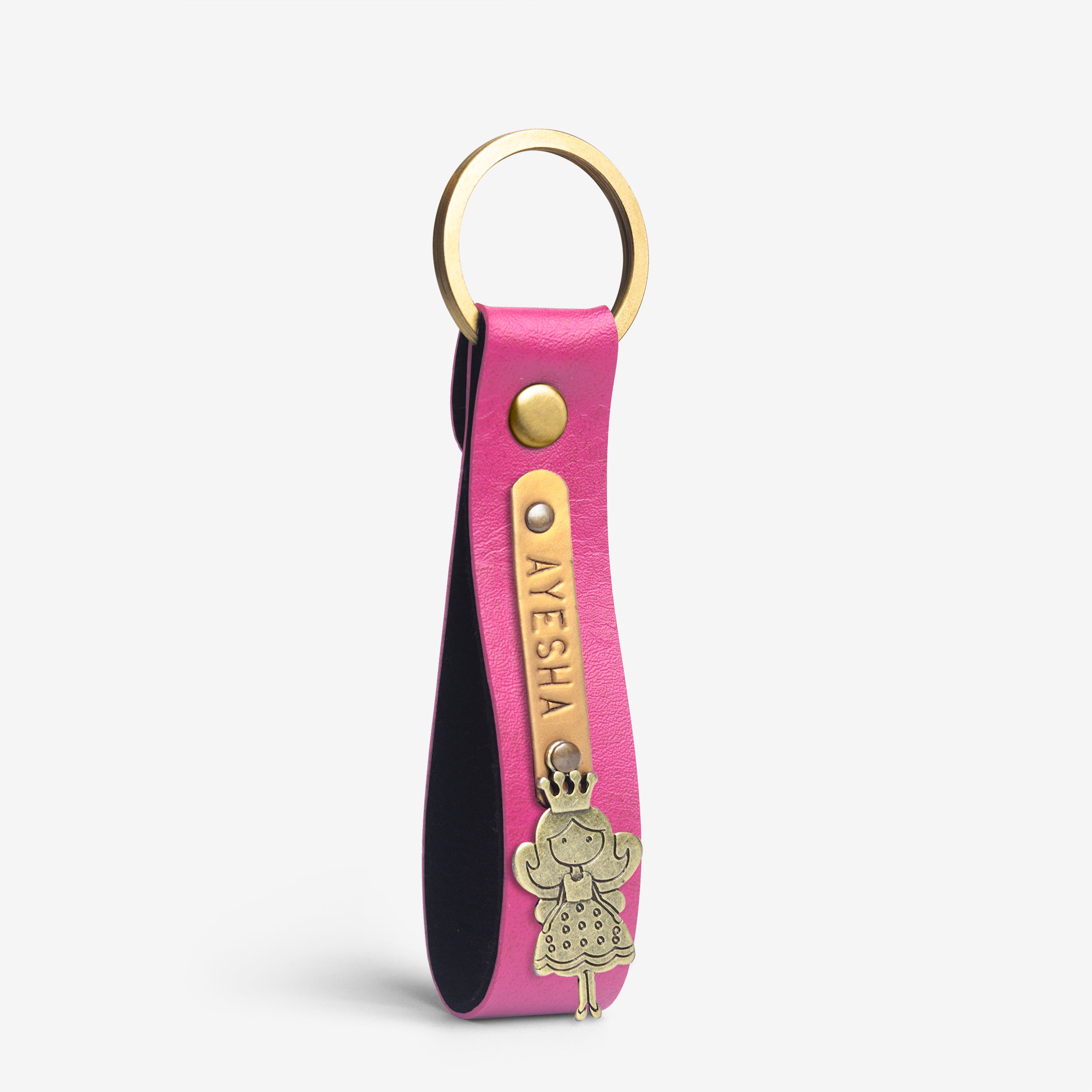 Buy Dark Pink Customised Name Keychain Online